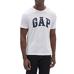 GAP Mens Logo T-Shirt in Slub T Shirt, True Black, X-Large US
