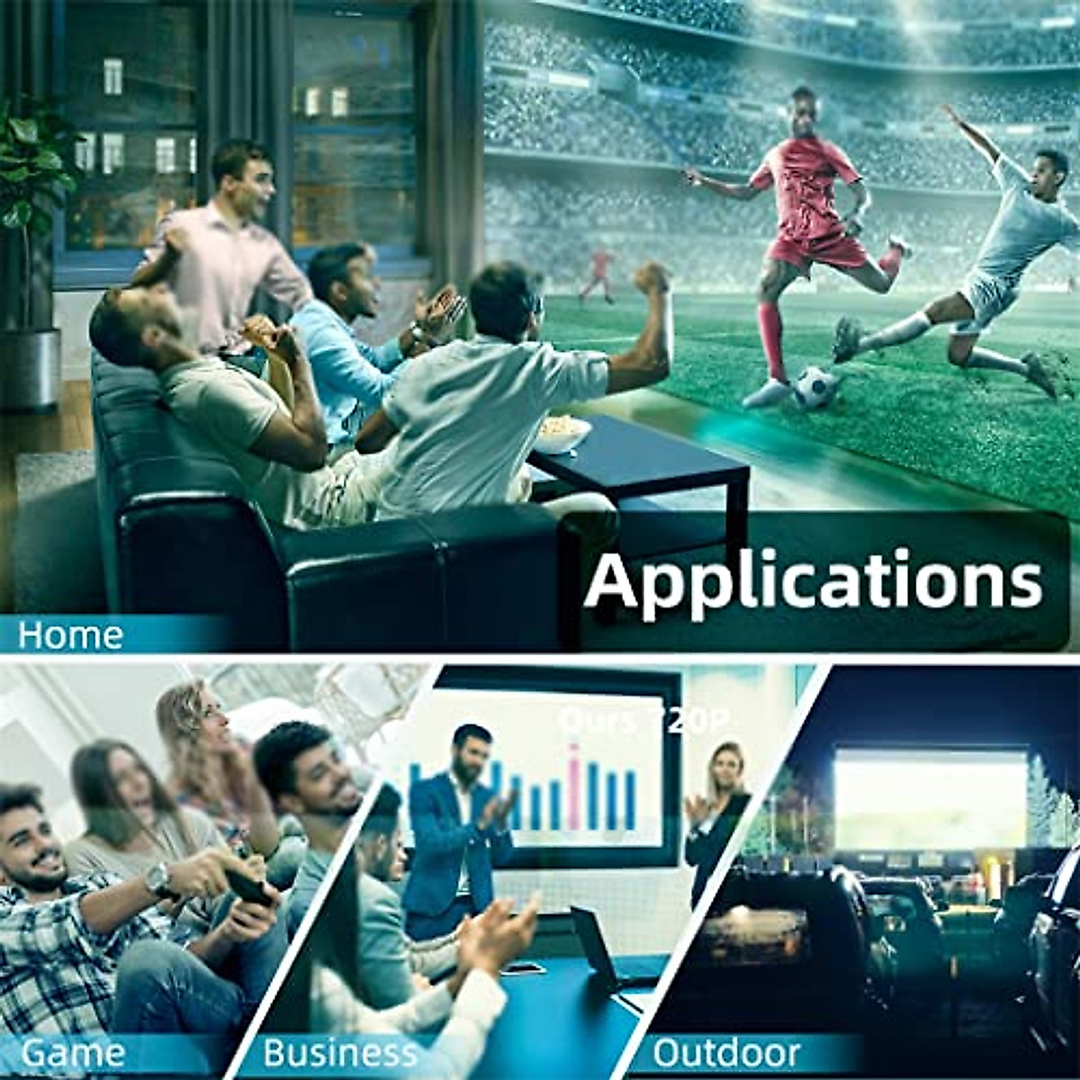 WENLII Q6S Video Projector for Movie Home Cinema Full 1080P Supported Airplay Android 10 TV Box Optional Movie Beamer ( Color : D )