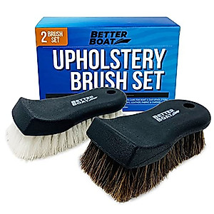 Upholstery Brush Set Carpet Brush Car Cleaning Brush Horse Hair Brush and Car Brush Horsehair Detailing for Car Upholstery Cleaner Leather Brush, Interior, Boat, Couch and Sofa