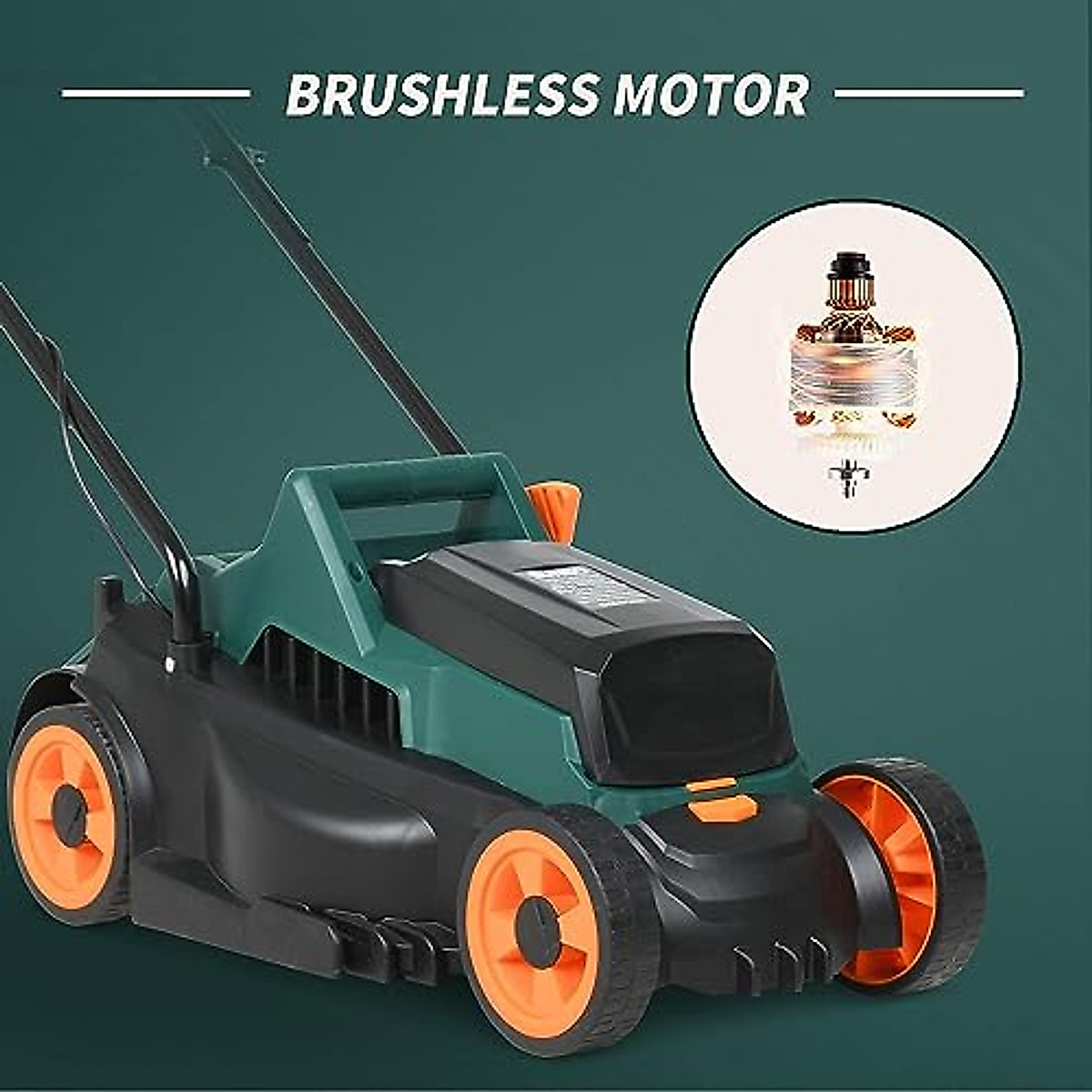 40V Lawn Mower Battery Powered, 13-Inch Cordless Rotary Mowers, 25Amp Push Grass Cutter with 7 Gal. Grass Catcher, 4Ah Battery& Charger
