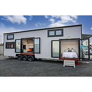 Double Story Modern Modular prefab Tiny Home House for Adults to Live in, prefabricated House Shipping Container Home Water Resistant Fully Customizable Color, prefab Expandable House