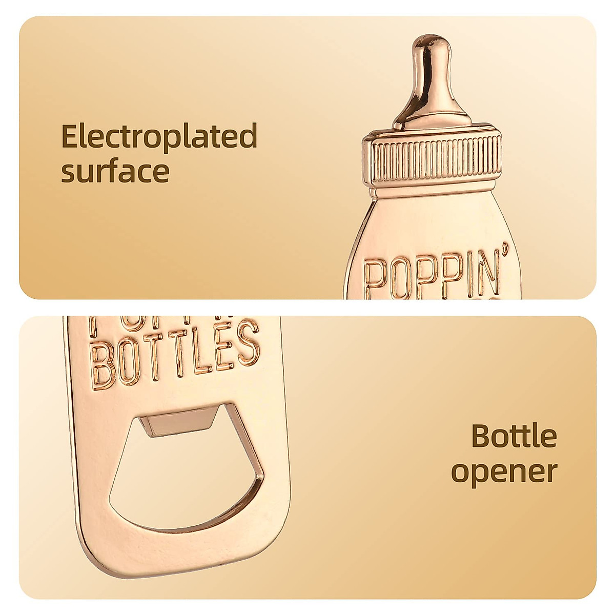 15 Pack Baby Bottle Bottle Openers for Baby Shower Favors Gifts, Baby Shower Decorations Souvenirs, Poppin Bottles Openers for Guests Gender Reveal Party Favors (White, 15)