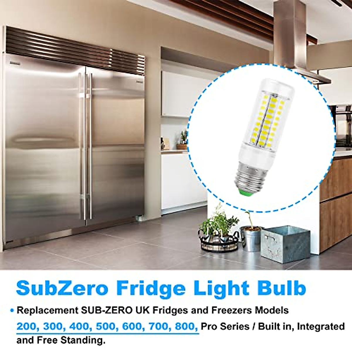 JIOTAR 7006999 Refrigerator Light Bulb 40W for SUB Zero Fridge E26 E27 LED Bulb 7107723324123 3030040 48709 3030180 7009935 (110-120V)