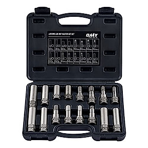 Orion Motor Tech 16pc Locking Lug Nut Master Key Set | SAE & Metric Wheel Lock Removal Kit for Removing Locking Spline Star Hex and Fluted Hex Lug Nuts | Lug Nut Remover Set for Mechanics and More