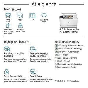 HP Color LaserJet Pro M182nw Wireless All-in-One Laser Printer, Remote Mobile Print, Scan & Copy (7KW55A) (Renewed)
