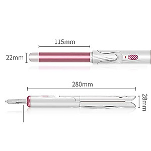 ABHI 2 in 1 Ionic Hairstyling Flat Irons & Hair Curler with Dual-Layer 200°C Constant Temperature Travel Straightening Styler 28mm/22mm Straight and Curl Hair Iron Straightener - White