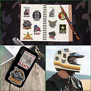 Army Stickers 52PCS Military Stickers Us Army Military Stickers and Decals Morale Scrapbooking Supplies forTeens Stickers for Laptop,Bumper,Skateboard,Water Bottles,Computer,Phone,Stickers for Kids Teens (Army)