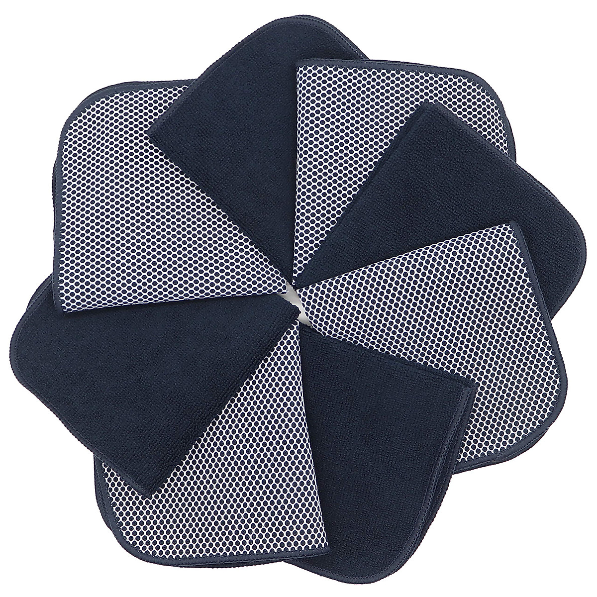 VeraSong Microfiber Dish Cloths Fast Drying Kitchen Cleaning Cloth Dish Rags Dust Cloths Ultra Absorbent Lint Free Washcloths with Poly Scrub Side 12inch x 12inch 8 Pack (Black)