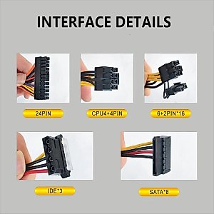 2000W Mining Power Supply Modular Mining PC Power PSU Supports 8 GPU Rig for ETH Bitcoin Ethereum Miner with Auto-Thermally Controlled Fan Supply,110V-240V Power Supply Mining Machine