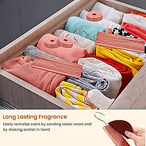 Homode Cedar Blocks for Clothes Storage, 100% Aromatic Red Ceder Wood, Cedar Balls and Cedar Chips for Closets and Drawers