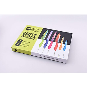 Golden Coast Cutlery Colored Kitchen Chef Knife Set - Beautifully Designed Razor-Sharp Large and Small Cooking Knives with Non-Stick Surface Finish and Gift Box