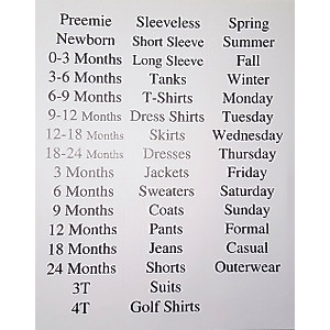 14 Large Blank Adult Closet Clothing Size Dividers Rectangular 5.25x3.5 Inches Plus Labels (Pink)