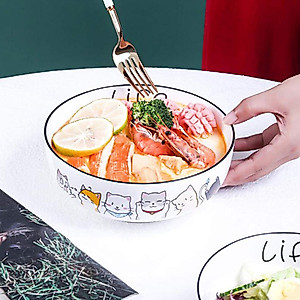 Hemoton 1 Pc 6 Cat Ceramic Bowl Cutlery Container for Rice Containers for Fruit Dessert Bowls Salad Ceramic Salad Serving Dinnerware Vegetable Tool Tray Salad Bowl Ceramics Toddler Snack