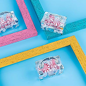 Hammont Treasure Chest Box Shaped Acrylic Candy Boxes - 8 Pack - 2.75"x1.65"x1.57" - Perfect for Weddings, Birthdays, Party Favors and Gifts | Designer Cute Clear Lucite Plastic Treat Containers