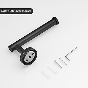 Leyden Matte Black Toilet Paper Holder and Hand Towel Holder, 2 Pieces Bathroom Hardware Accessories Set, SUS304 Stainless Steel Sturdy Wall Mount Toilet Paper Roll Holder and Towel Rack