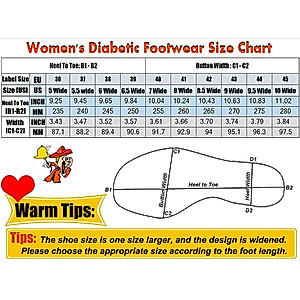 W&Le-Slippers Women's Wide Width Walking Shoes with Adjustable Closures, Air Cushion Breathable Mesh Sneakers for Elderly Diabetic Edema Swollen Feet(BK-GY,7) Black-Grey