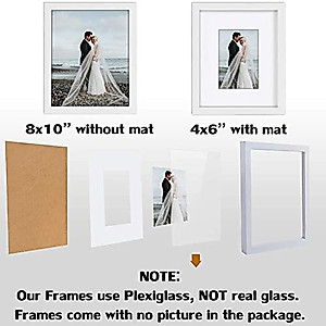 Picture Frames 8x10 White 2 Pack Nature Solid Wood for Wall Mounting and Tabletop Display