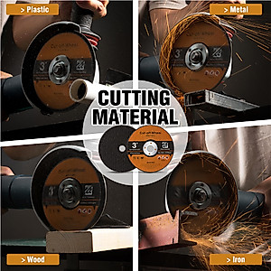 Shawya 25 PCS 3 Inch Cut Off Wheels Metal and Stainless Steel Cutting Wheel for Angle Grinder 3"x1/16"x3/8"Cutting disc Die Grinder Cut Off Wheel Fits Any Angle Grinder Air Tool