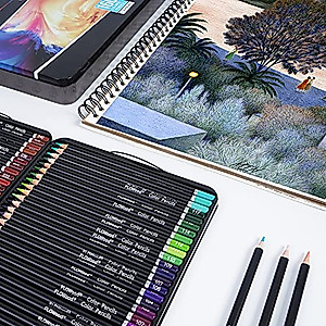 Tavolozza Premium 160 Colored Pencils, Art Supplies Professional Colouring Pencils Set of 160 Colors, Packed in Pretty Tin Box - Perfect for Adult Artists Coloring & Drawing