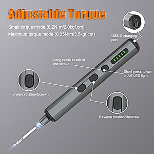 KUNLUN 68-in-1 Mini Electric Screwdriver Set, Small Electric Screwdriver Cordless with 64 Magnetic Bits, 5 Torque Settings, 4 LED Lights Power Screwdriver Repair Tool Kit for Phone Camera Laptop Watch