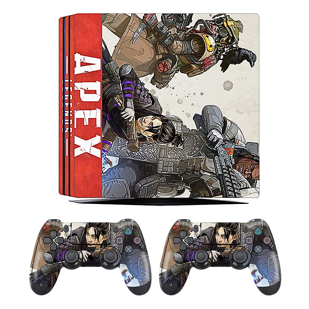 PS4 Pro Skins - Decals for PS4 Controller Playstation 4 Pro - Stickers Cover for PS4 Pro Controller Sony Playstation Four Pro Accessories with Dualshock 4 Two Controllers Skin - Apex