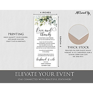 All Ewired Up Wedding Thank You, Printed Personalized, Place Setting, Reception Thank You Card, Wedding Thank You Note, Table Thank You Card, Rehearsal Dinner, Greenery, Eucalyptus