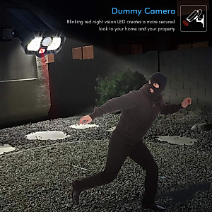 Solar Motion Sensor Light Outdoor 42 White LEDs 2 Red LEDs Ultra Bright, 2 in 1 Landscape Solar Wall Solar Light Wireless Solar Security Light Great Detection for Garden Driveway Carport Patio Yard