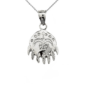 Solid Sterling Native American Medicine Shield Pendant Necklace, 16"