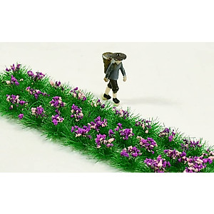 90 Pcs DIY Miniature Colorful Flower Cluster Flower Vegetation Groups Static Grass Tufts for Train Landscape Railroad Scenery Sand Military Layout Model Miniature Bases and Dioramas
