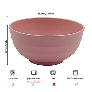 60 OZ Unbreakable Bowl Sets, 4 Pack Durable Large Bowls, Lightweight Dinnerware for Dinner Dessert, Fruit, Salad,Noodle, Cereal, Kitchen Soup Bowls (20CM 4 Beige)