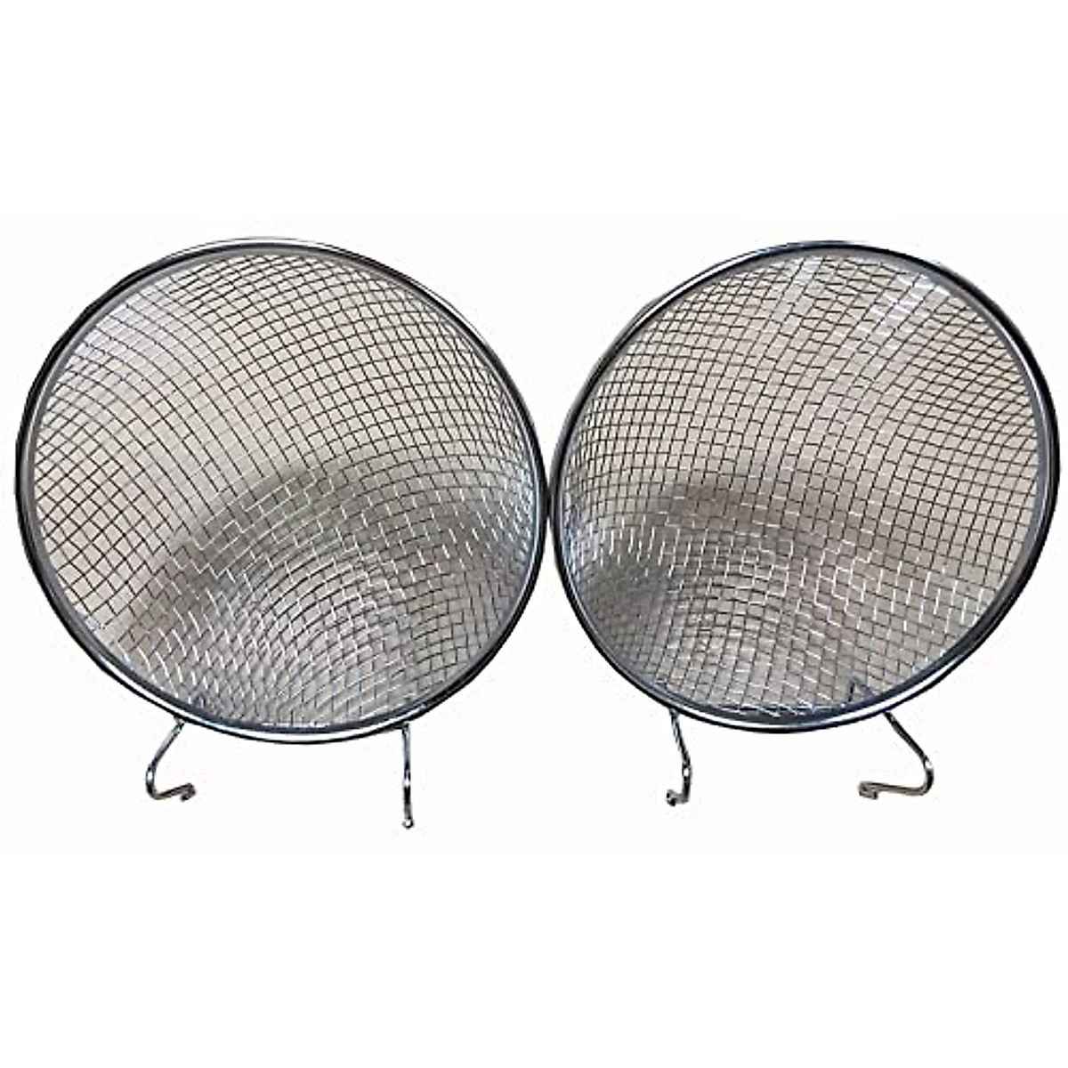 Mcage Lot of 2 Galvanized Steel Bird Canary Finch Wire Nests with Cage Hook Include Soft Felt Pads