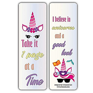 Creanoso Cool and Amazing Unicorn Bookmarks (30-Pack) – Stocking Stuffers Gift for Girls – Party Favors Supplies – School Classroom Giveaways – Book Reading Rewards Incentive – Girl’s Party Supply