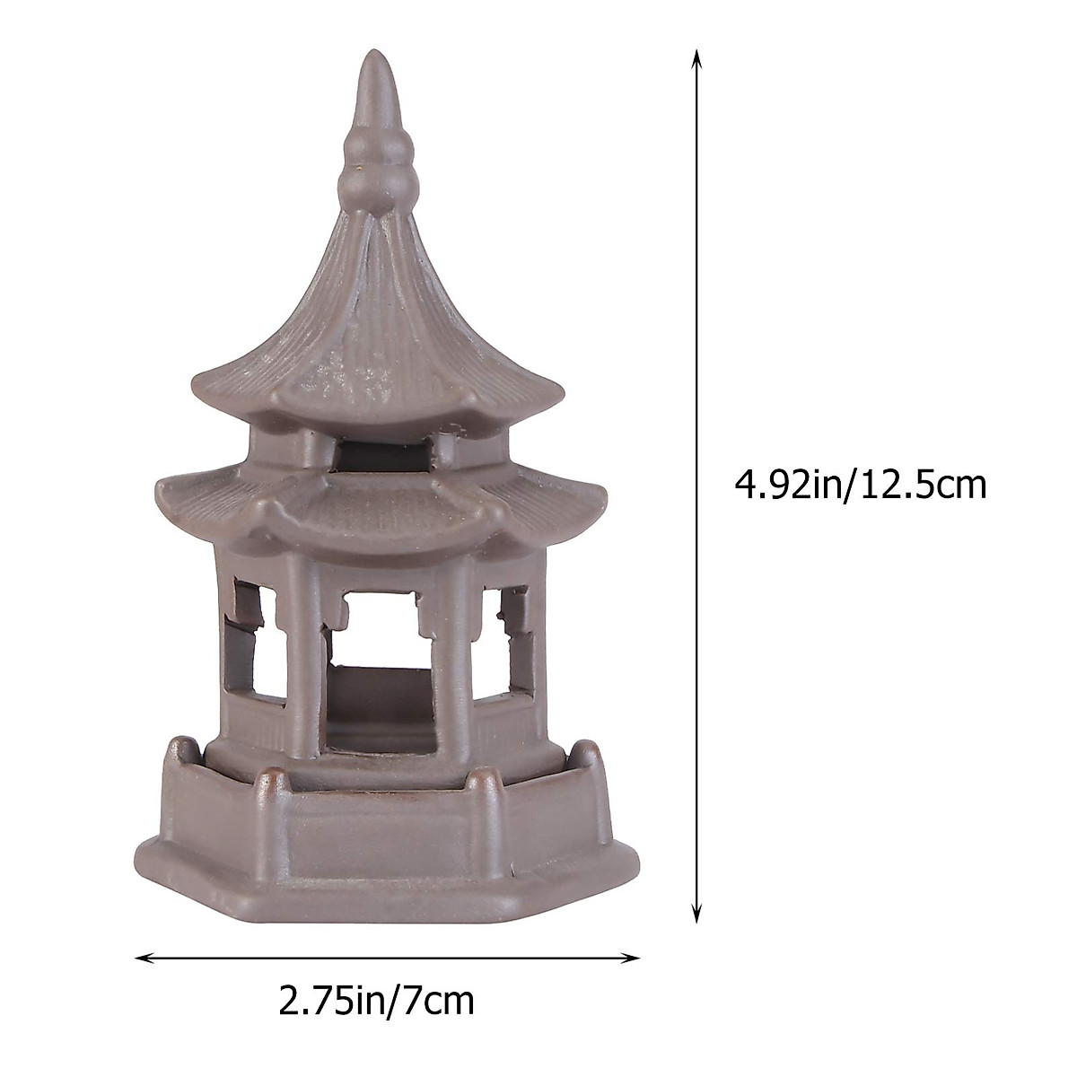 SOIMISS Miniature Pagoda Statue Garden Figurines Zen Garden Pagoda Chinese Zen Asian Decor Bonsai Decoration Miniature Garden Accessories (Coffee)