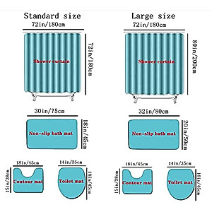 DBGD Wolf Shower Curtain Set of 4 Sets, with Non-Slip Carpet, Toilet Cover and Bath Mat Wild Animal Wolf Waterproof Bathroom Decoration Wolf Shower Curtain and Bathroom Carpet and Accessories-Large