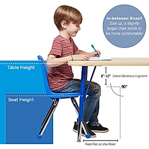 FDP 14" School Stack Chair, Stacking Student Seat with Chromed Steel Legs and Ball Glides; for in-Home Learning or Classroom - Black (4-Pack), 10380-BK