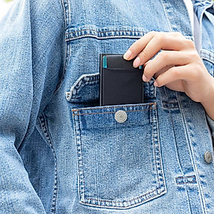 Slim Aluminum Metal Card Holder with Money Pocket Pop Up Wallet (Grey)