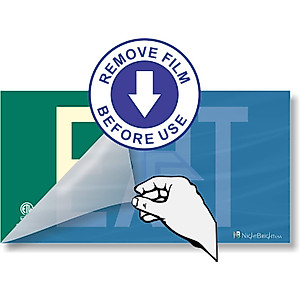 Photoluminescent Exit Sign Green Framed Flag/Ceiling Mount Double Sided. UL 924 Code Approved.