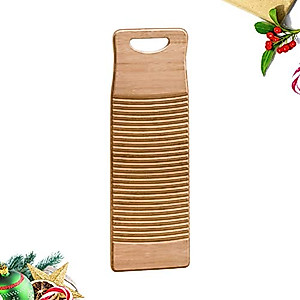 Hemoton Bamboo Wood Washing Clothes Washboard Laundry Washboard Hand Wash Board for Home Laundry Supplies L