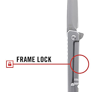 COAST Founder's Collection LX530 ORIGIN, Gentleman's EDC Folding Pocketknife, Flip Tab, Frame Lock, Pocket Clip, Stainless-Steel, Silver