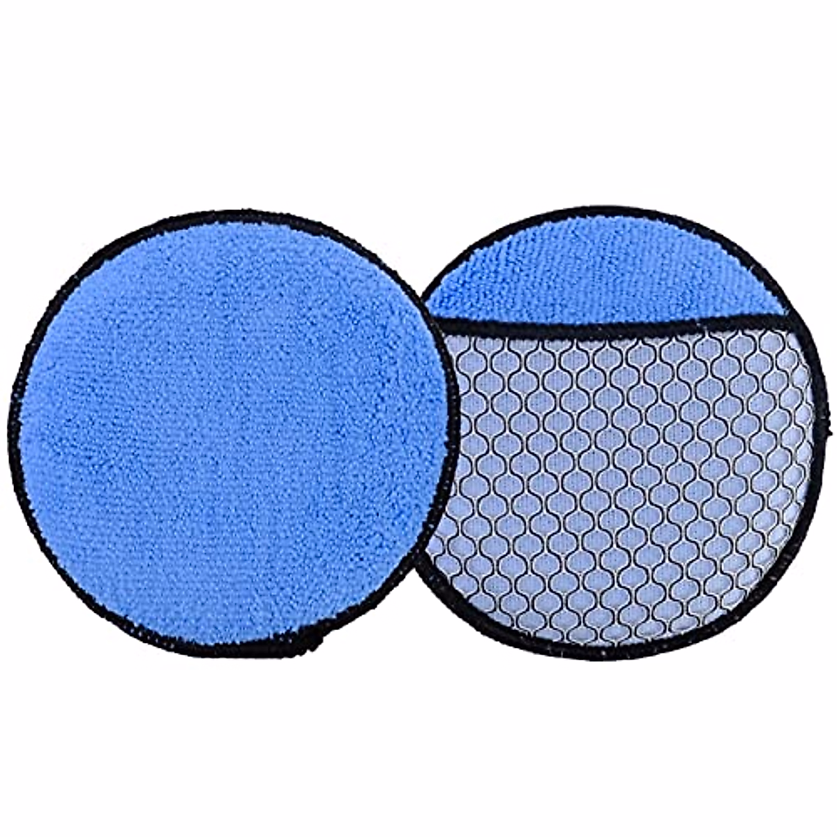 Polyte Microfiber Detailing Wax Applicator Pad with Finger Pocket and Mesh Scrub, 8 Pack (Blue, 5 in)