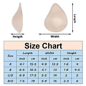 Miayon Cotton Breast Forms False Breast Prosthesis Sponge Boob Bra Insert Pad for Mastectomy Breast Cancer Support Women (D/E-Cup)