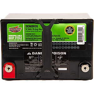 Interstate Batteries 12V 35AH Sealed Lead Acid (SLA) AGM Deep Cycle Battery (DCM0035) Insert Terminals