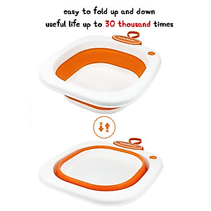 Babyhood Multi-Purpose Collapsible Wash Basin for Kids and Babies, Lightweight Portable Folding Basin for Washing Baby Bottles and Breast Pump Parts and Home Kitchen Outdoor Camping Use (Orange)