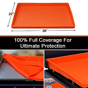 Silicone Griddle Mat for 36 in Blackstone Grill,Grill Buddy Accessories Protective Top Cover Protector Outdoor,Heavy Duty Food-Grade Barbecue Mat(Orange)