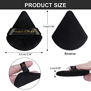 MAGEFY 6 Pieces Powder Puff Triangle Makeup Puff Soft Powder Puffs for Face Powder Cosmetic Foundation Beauty Puff Makeup Tool (White & Black)