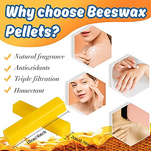 Sukh 12PCS Yellow Beeswax-Bar - 290g Beeswax Block - Wax Bar Wax Block Yellow Beeswax Bulk Bar of Wax Yellow Beeswax for Candles Triple Filtered Skincare,Lip Balms,Lotions,DIY Projects,Soap