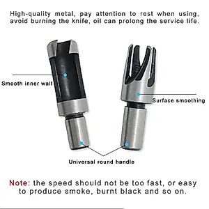 SaferCCTV 4Pcs Countersink Drill Bit Set, 8pcs Wood Plug Cutter Drill Bit Set for Tapered 5/8" 1/2" 3/8" 1/4" Woodworking Cork Drill Bit Knife