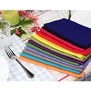 COTTON CRAFT Multicolor Cloth Napkins - Set of 24 Pure Cotton Everyday Lunch Dinner Napkin - Spring Summer Fall Holiday Birthday Party Gift - Soft Washable Absorbent Reusable Napkin - Oversized 20x20