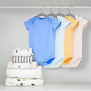 Utopia Home Kids Hangers Velvet (Pack of 50) - 11.6 Inch Durable Baby Hangers for Closet - Perfect Toddler Hangers for Everyday Use (Grey)