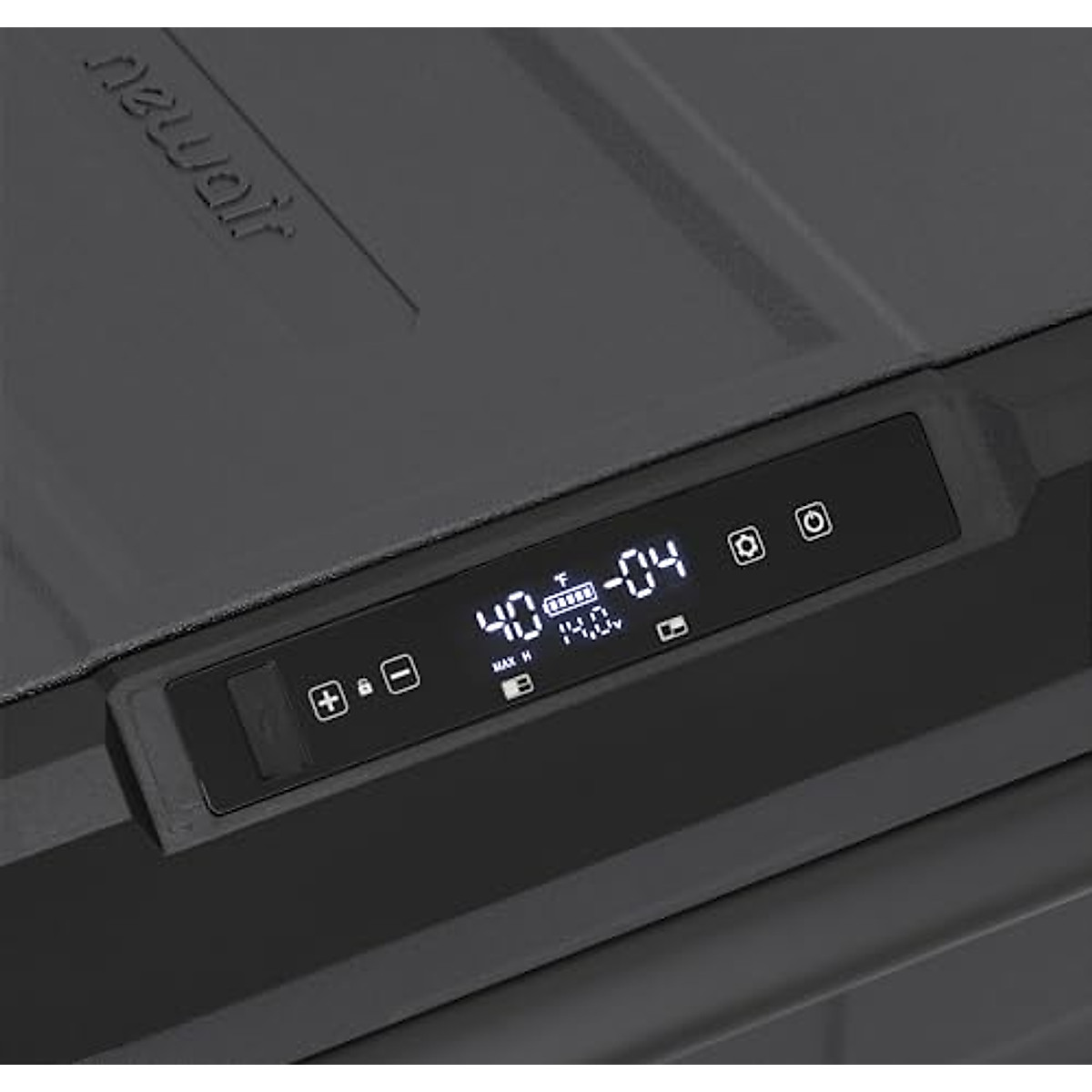 Newair Portable 80 Qt. Electric Car Camping Cooler with 4 Battery Protection Modes, Dual Zone Fridge and Freezer Storage, Retractable Handle, Outdoor Wheels and Rugged Construction